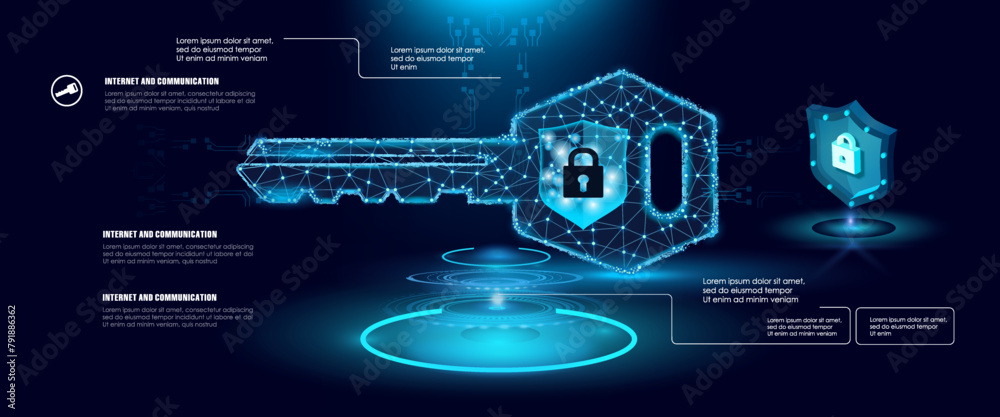 Holographic electronic digital key with cybersecurity code. Modern ...