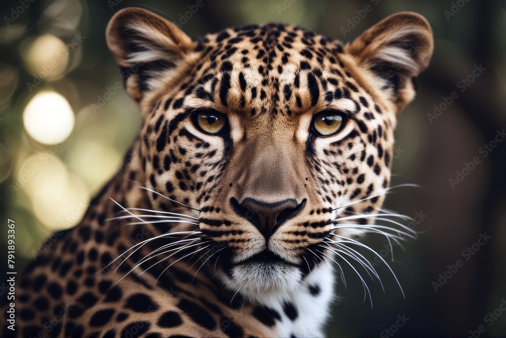 'portrait leopard yawn open mouth tongue lick bush tree display teeth ...