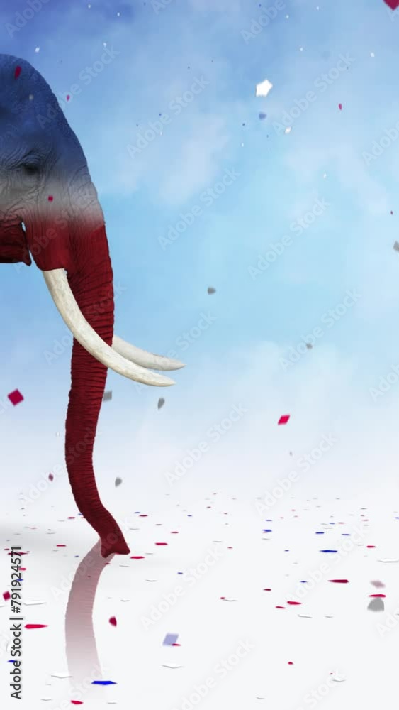 Vidéo Stock Vertical Republican Elephant Vote Message 4K Loop features ...