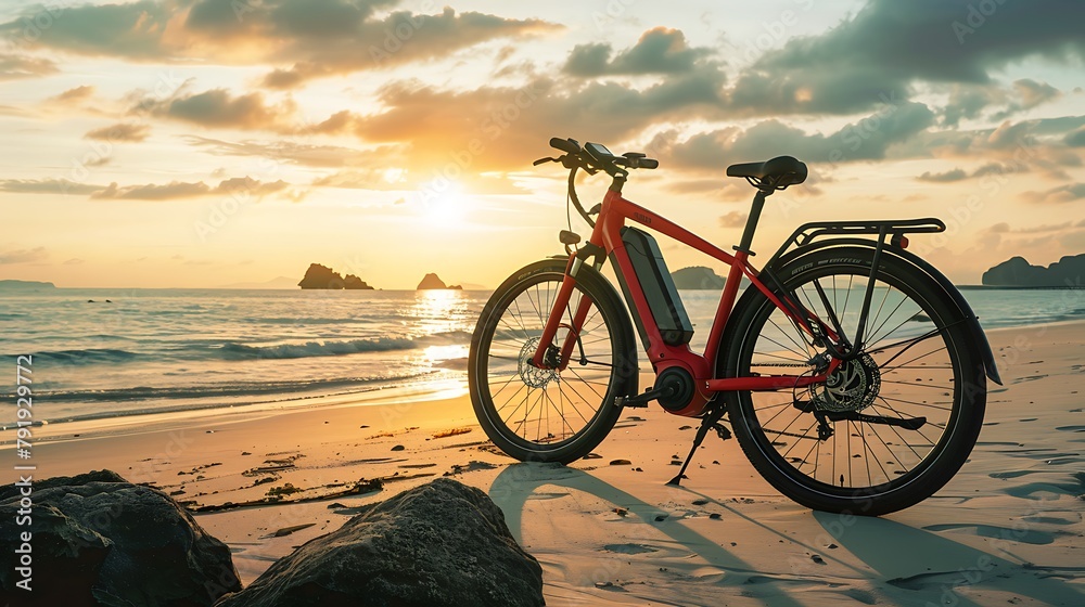 red modern mid drive motor city touring or trekking e bike pedelec with ...