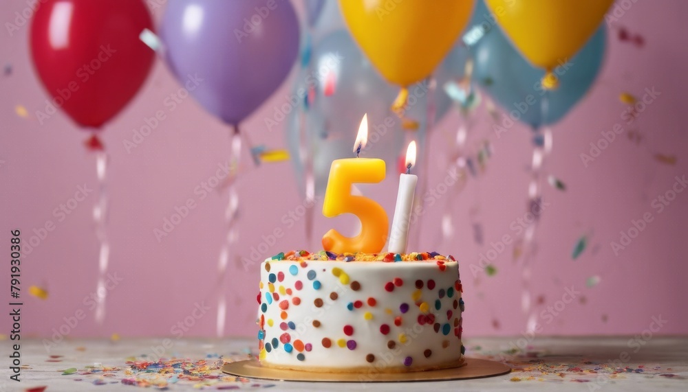 'decoration anniversary balloons copy area confetti party 5 cake number ...