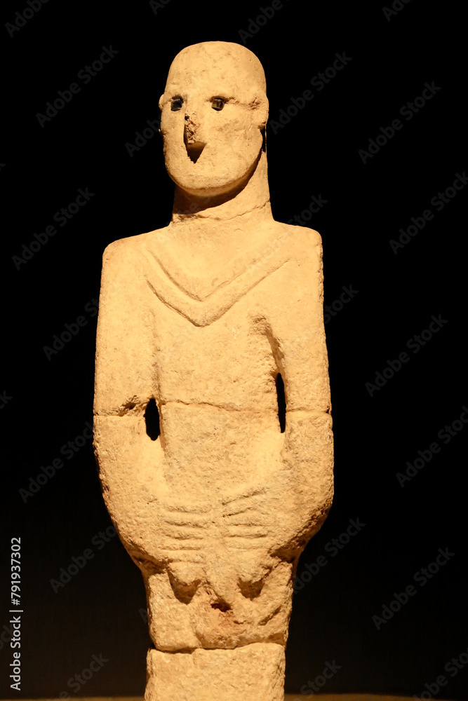 The famous Urfa man, Balikligöl Statue, a neolithic sculpture, statue ...