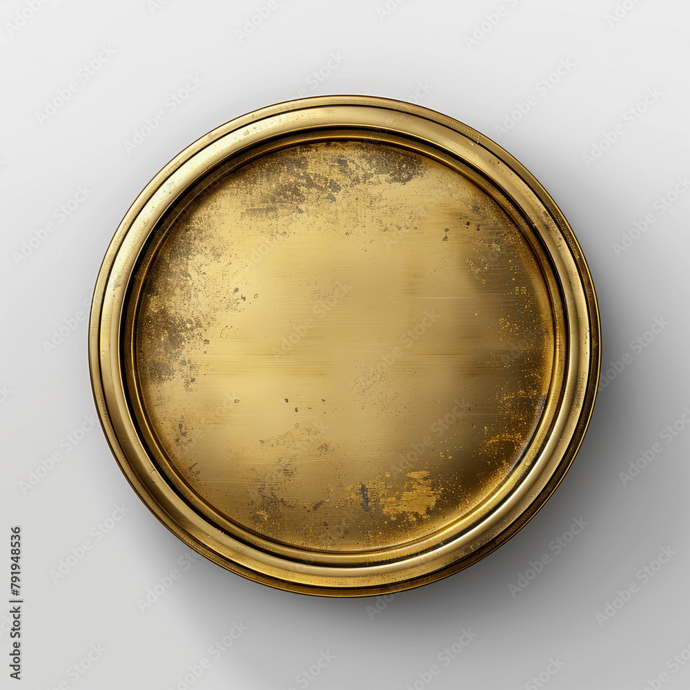 Gold box background. Top view to an open metal vintage container ...