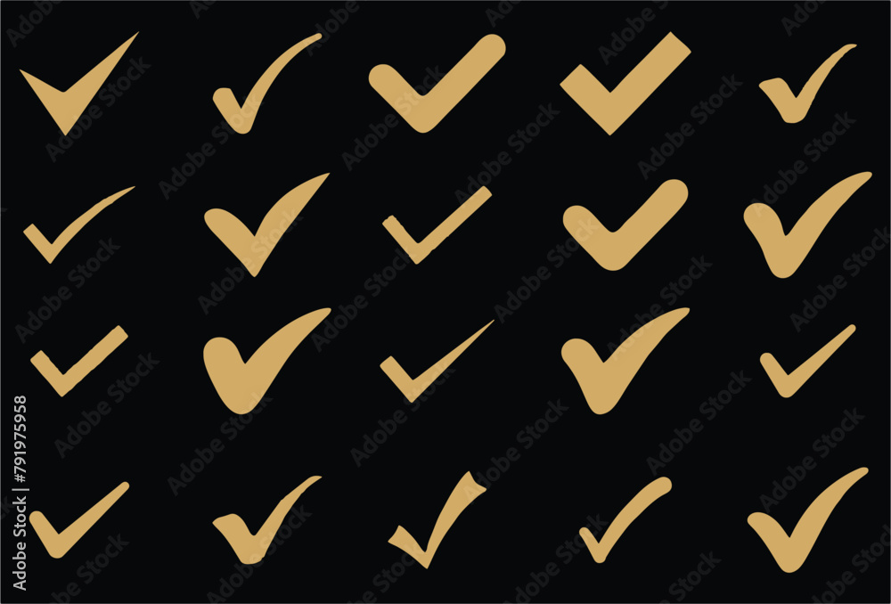 Check mark right or correct icons background. Different shape checklist ...
