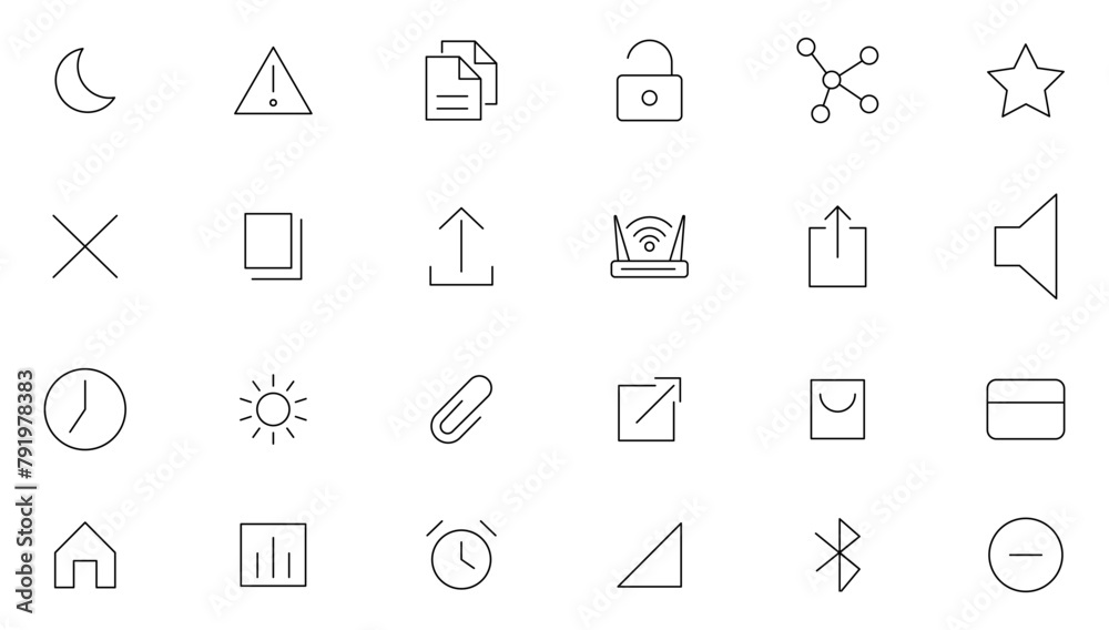 User experience and interface icon set. UI flat icons collection.Basic ... User experience and interface icon set. UI flat icons collection.Basic ...