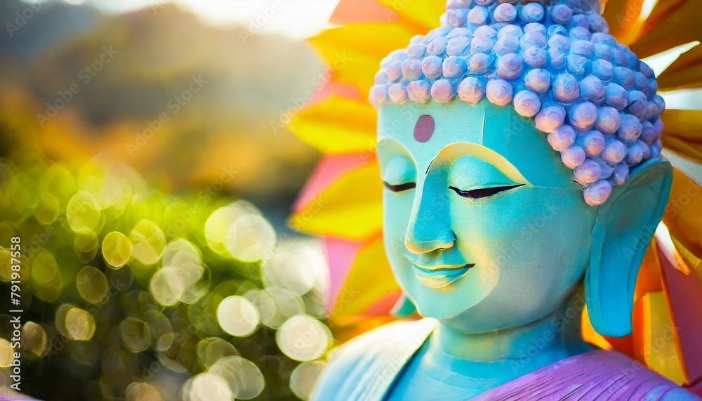 origami art lord buddha face one side Stock Photo | Adobe Stock