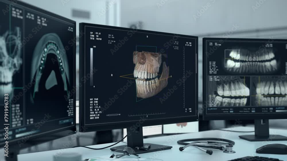 X-ray health examination system used at the stomatology center. Health ...
