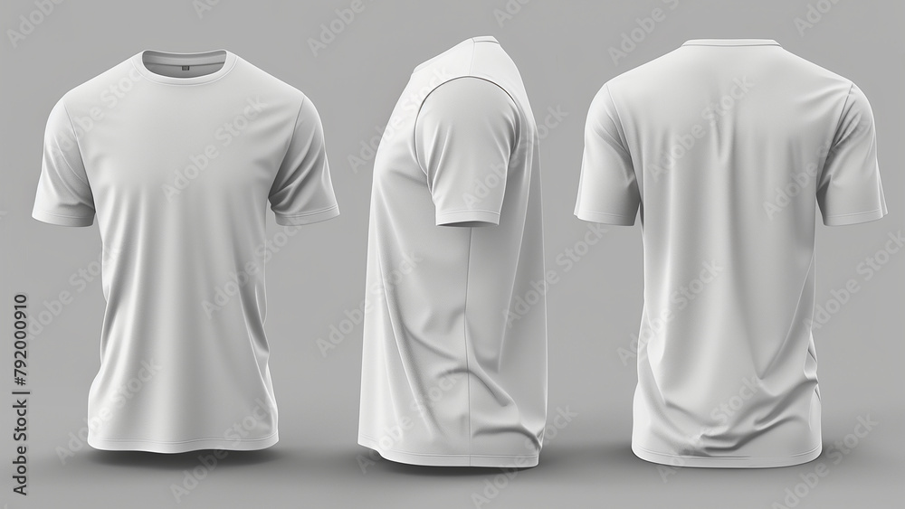 White t-shirt mockup front and back showing different angles of shirt ...