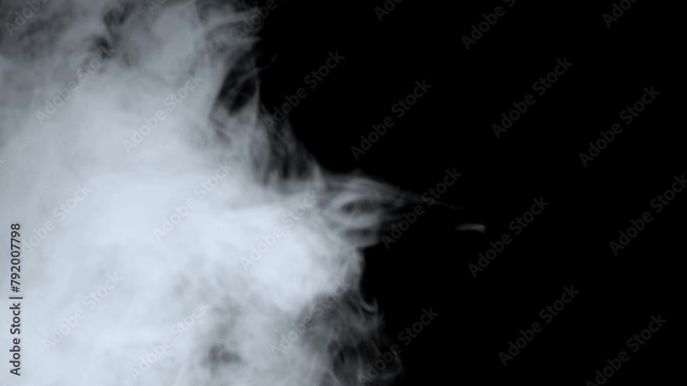 white smoke on a black background. Slow motion. Vape smoke. Vapor , fog ...