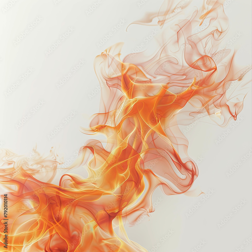 Vibrant watercolor depiction of semi-realistic fire flames against a ...