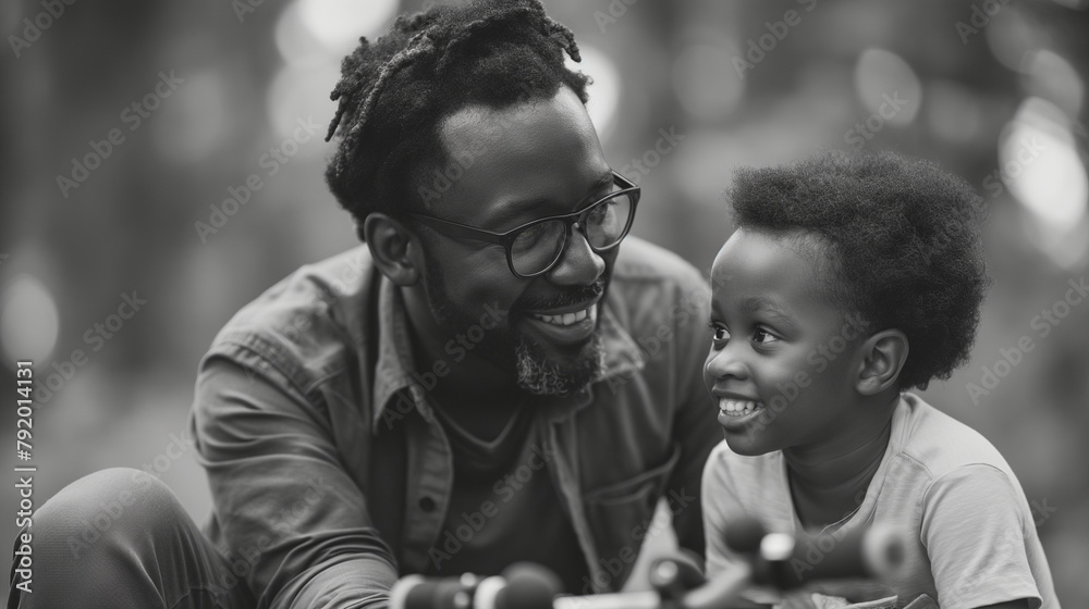 2. Encouraging Words: A father crouches beside his child, offering ...