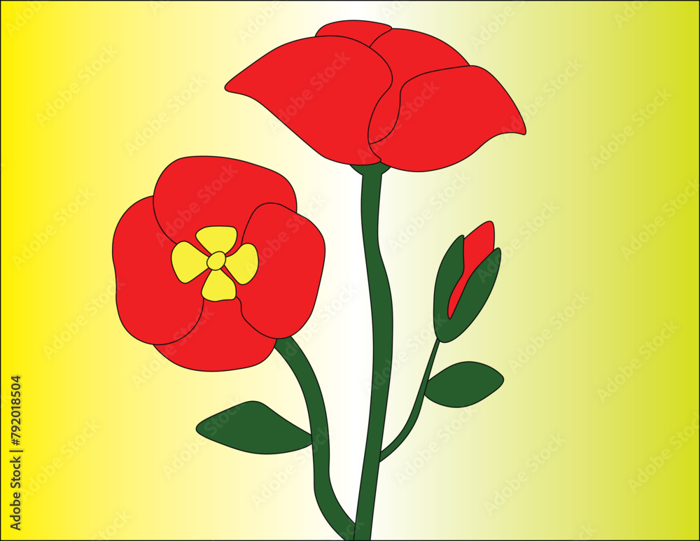 Easy How to Draw a Poppy Tutorial and Poppy Coloring Page Stock Vector ...