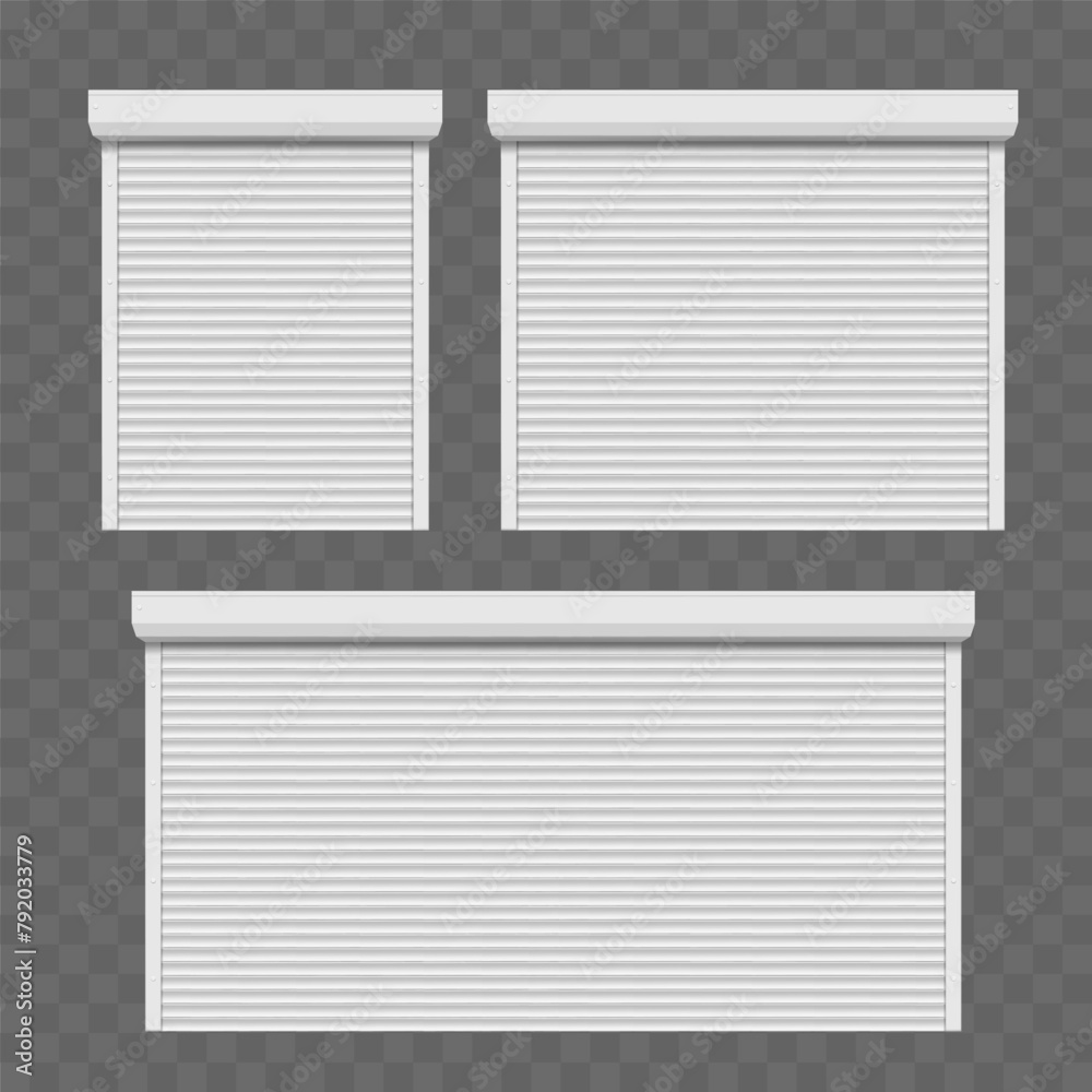 Roller shutter door or gate. Template isolated on a transparent ...