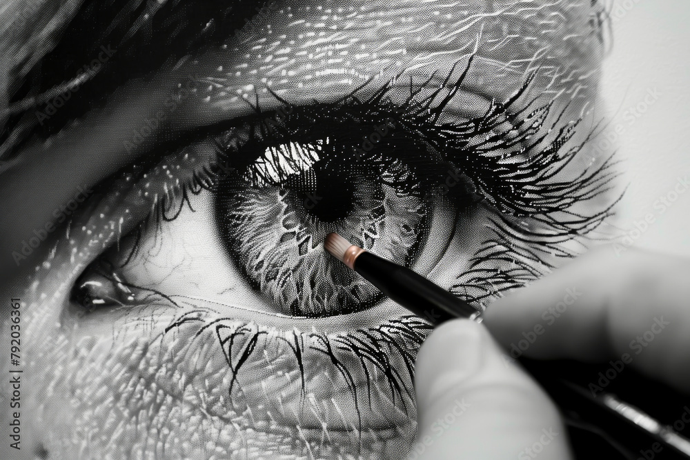 artwork uses stippling to create impressive depth and shading ...