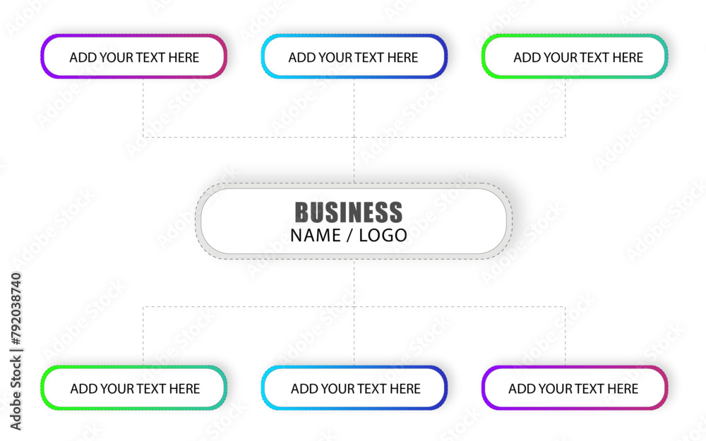 Simple six step mindmap infographic template Stock Vector | Adobe Stock