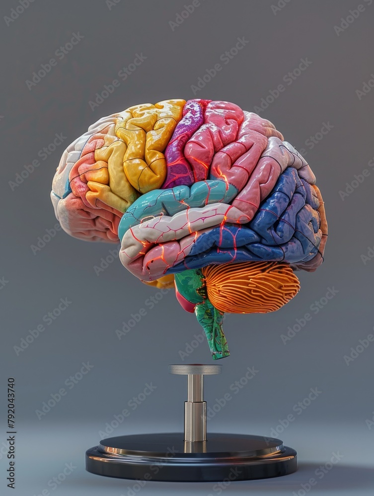 Educational model of a human brain - This detailed and colorful image ...