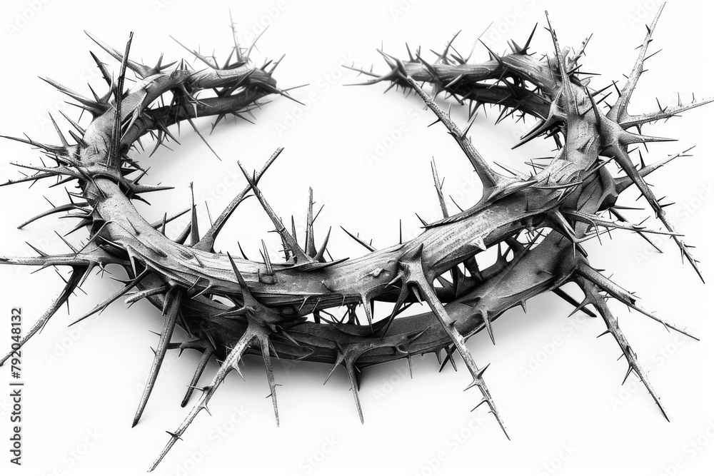 A crown of thorns on white background, vector illustration, vector art ...
