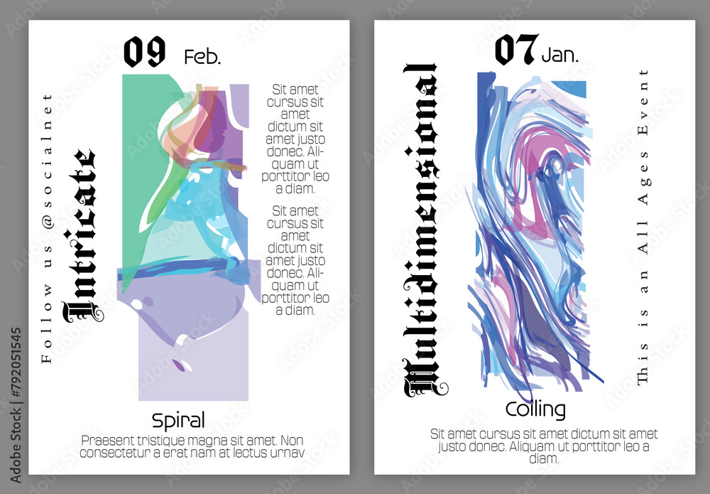 Flyer A4 with Abstract Shuttered Glass Shape Simple on White Background ...