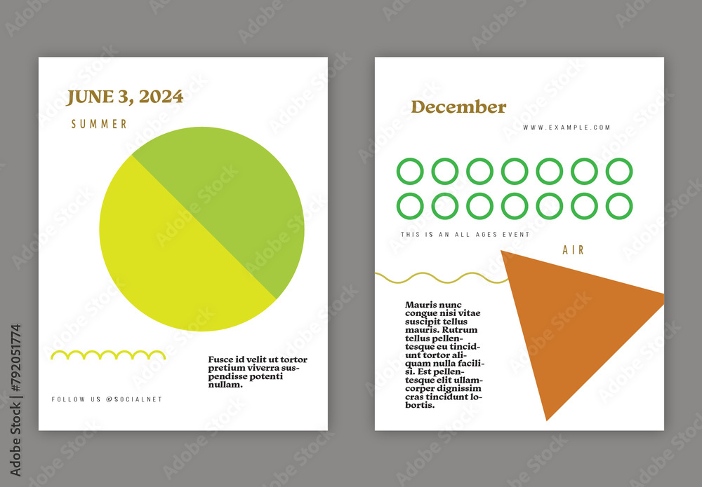 US Letter Flyer Template Very Minimal With Simple Bright Geometric ...