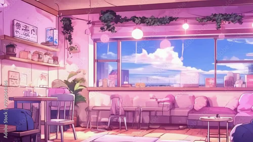 Virtual backgrounds, stream overlay loop wallpaper cozy lo-fi anime ...