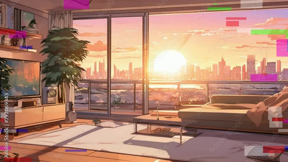 Animated virtual backgrounds, stream overlay loop, cozy lo-fi living ...