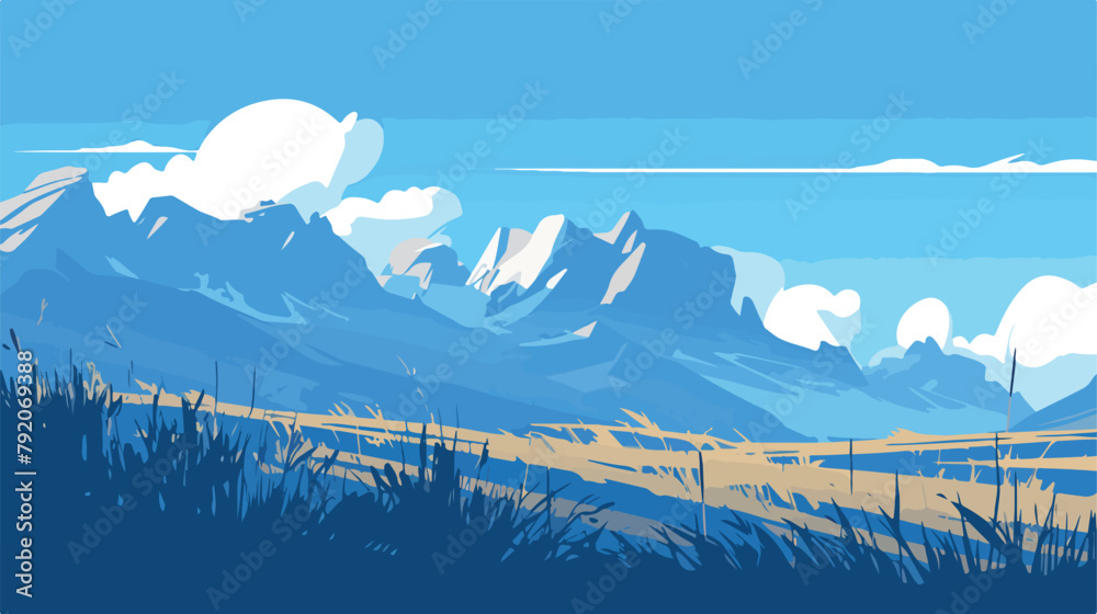 Mountains backgrounds 2d flat cartoon vactor illust Stock Vector ...