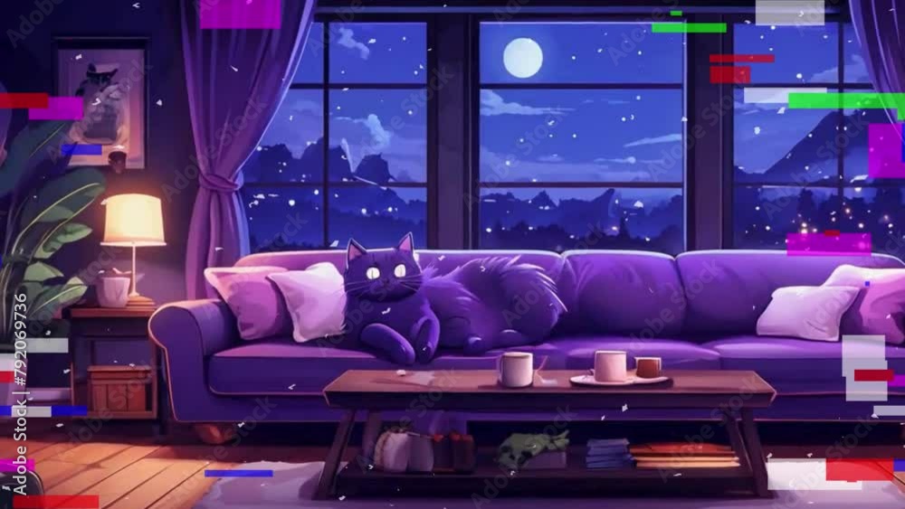 Animated virtual backgrounds, stream overlay loop, cozy lo-fi living ...