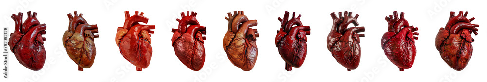 Detailed human heart anatomy from different angles cut out png on ...