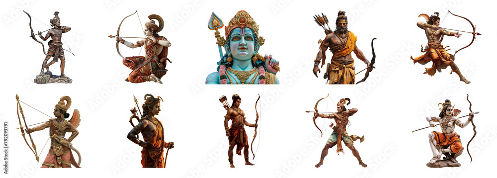 Statues of lord Rama with bow and arrow cut out png on transparent ...
