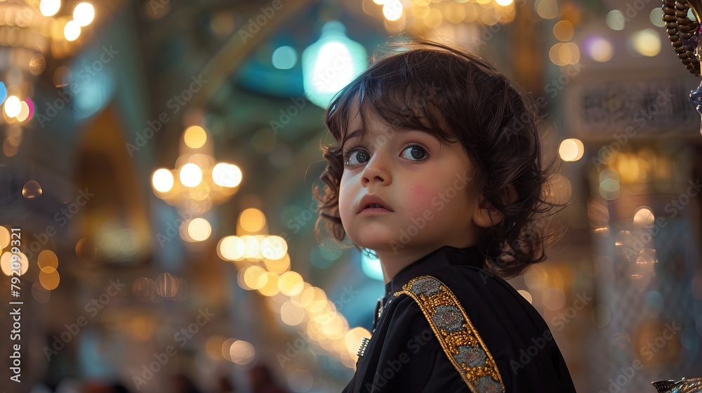 Muslim child in Holy shrine of imam Hussein , karbala, Iraq. Stock ...