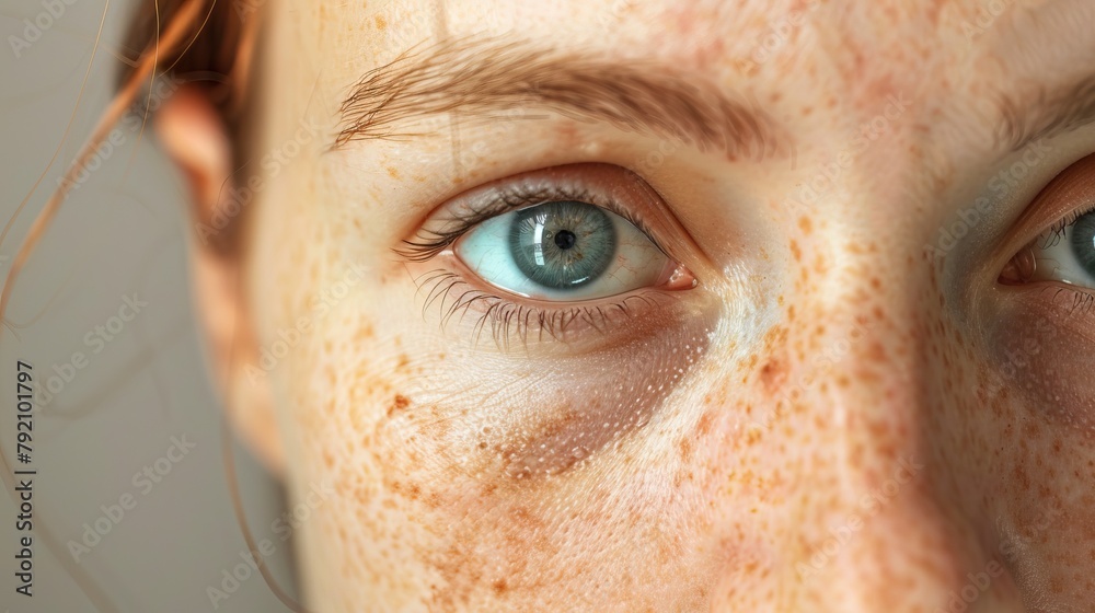 portrait the flabbiness adipose sagging skin under the eyes, ptosis ...
