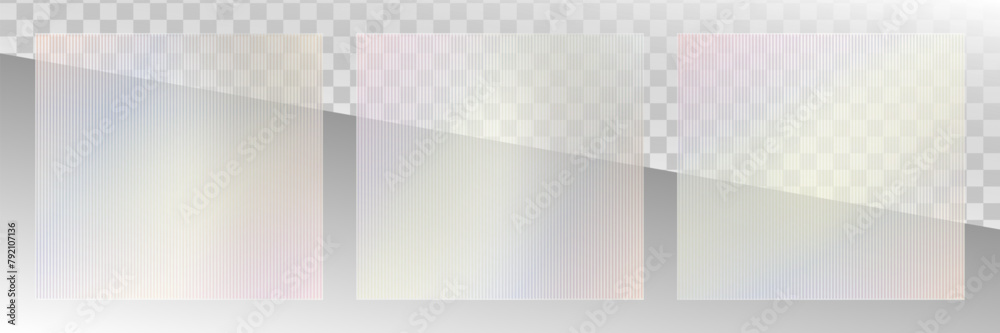 Acrylic ribbed glass effect png. Vector rectangular frame for ...