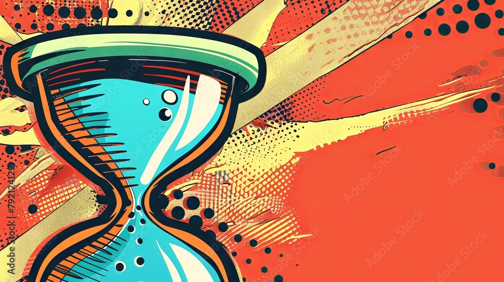 Cartoon hourglass time concept drawing painting art wallpaper ...