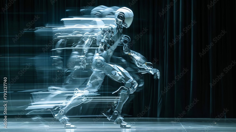 Isolate the blurred motion of a robot dancers limbs as it executes a ...