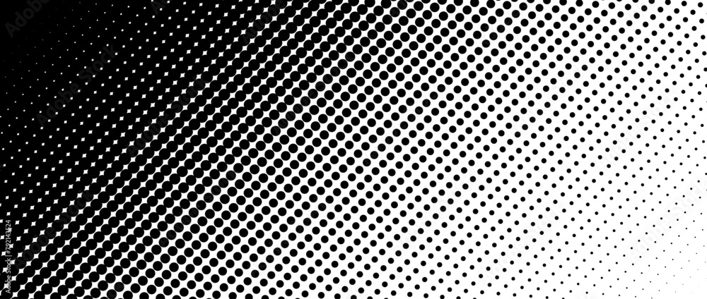 Dotted halftone diagonal texture. Fading polka dot gradient background ...