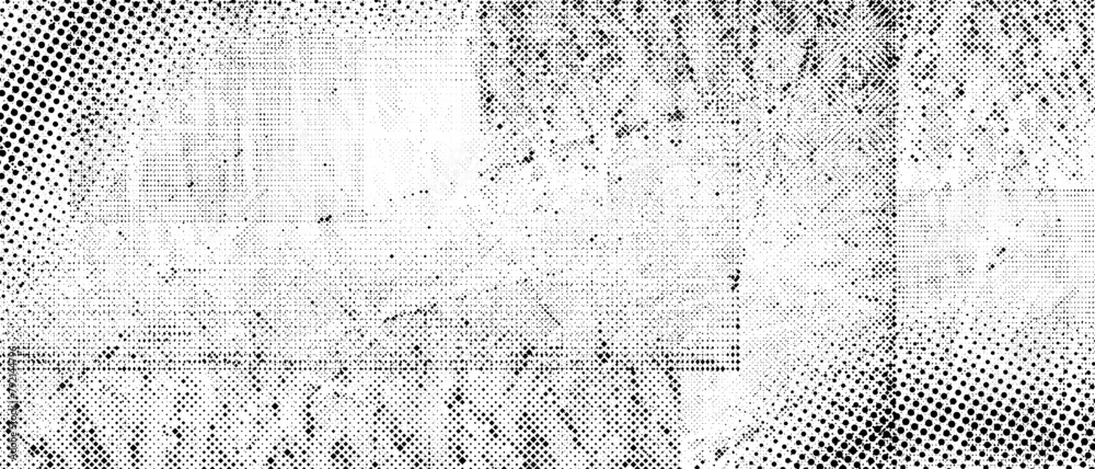 Halftone grunge punk texture. Distorted rough dirty scratches and ...