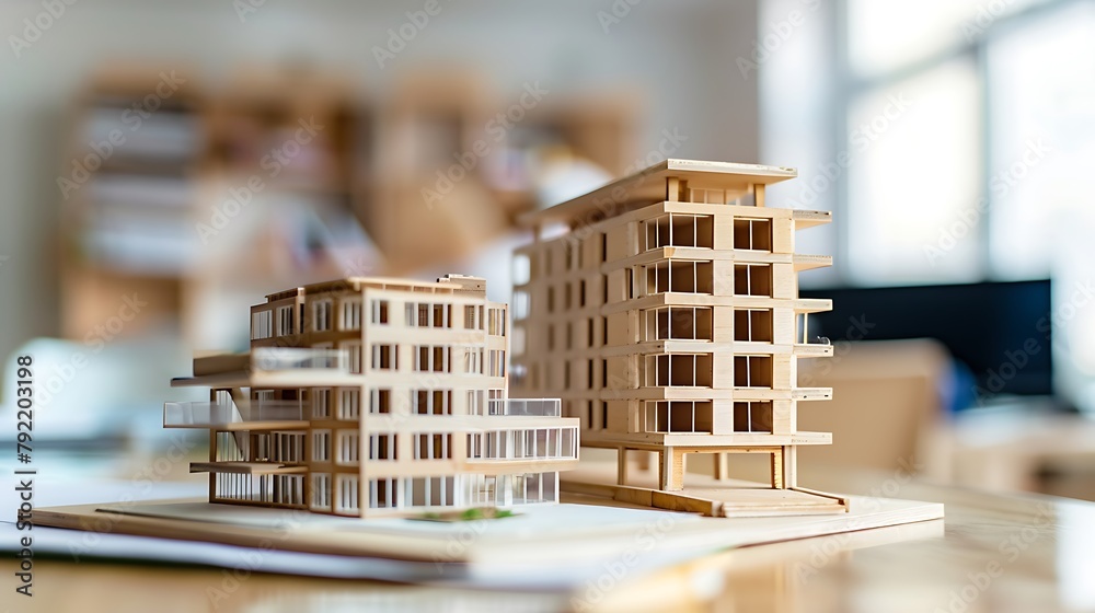 Modern Architectural Model of a Multifamily Apartment Building with ...