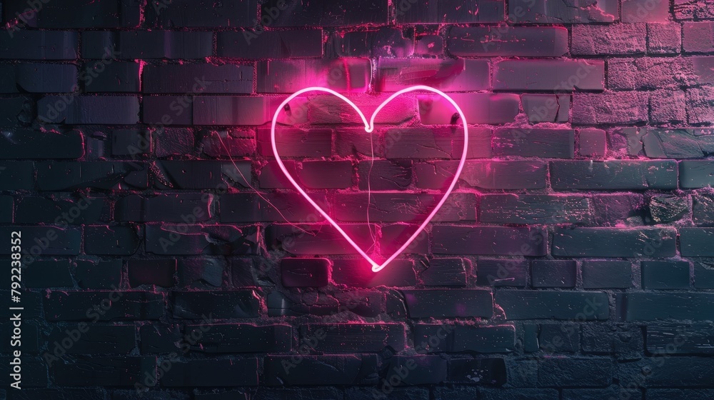 Pink neon script sign on a black brick wall in a hip boutique Stock ...