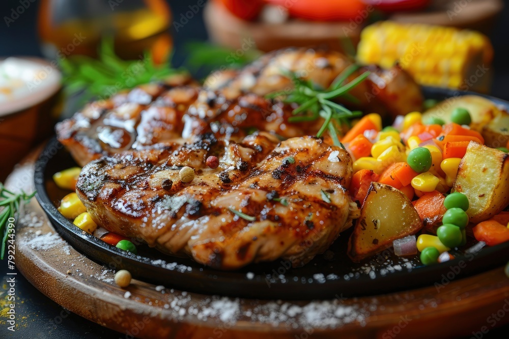 Double portion of original chicken steak menu with additional pieces of ...