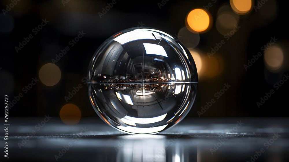 Digital technology micro view highly reflective sphere of glass ...