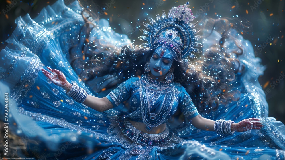 goddess Kali Ma performing the dance of creation, preservation and ...