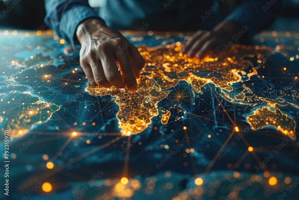 Zoomed-in on a supply chain manager mapping out logistics strategies on ...