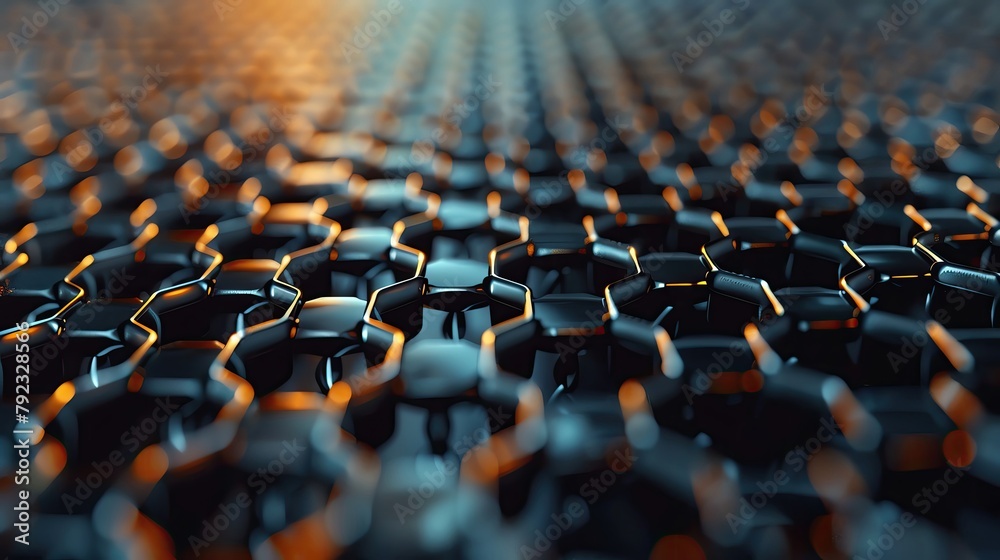 A detailed microscopic grid of nanoscale elements, illustrating the ...