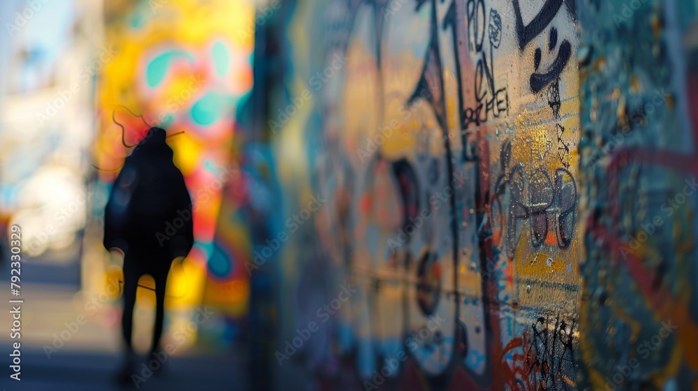 Graffiti dreamscape The outoffocus backdrop of street art and graffiti ...
