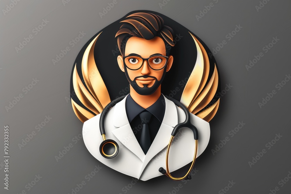 Logo healthcare excellence: banner medicine, doctors, pharmacology ...