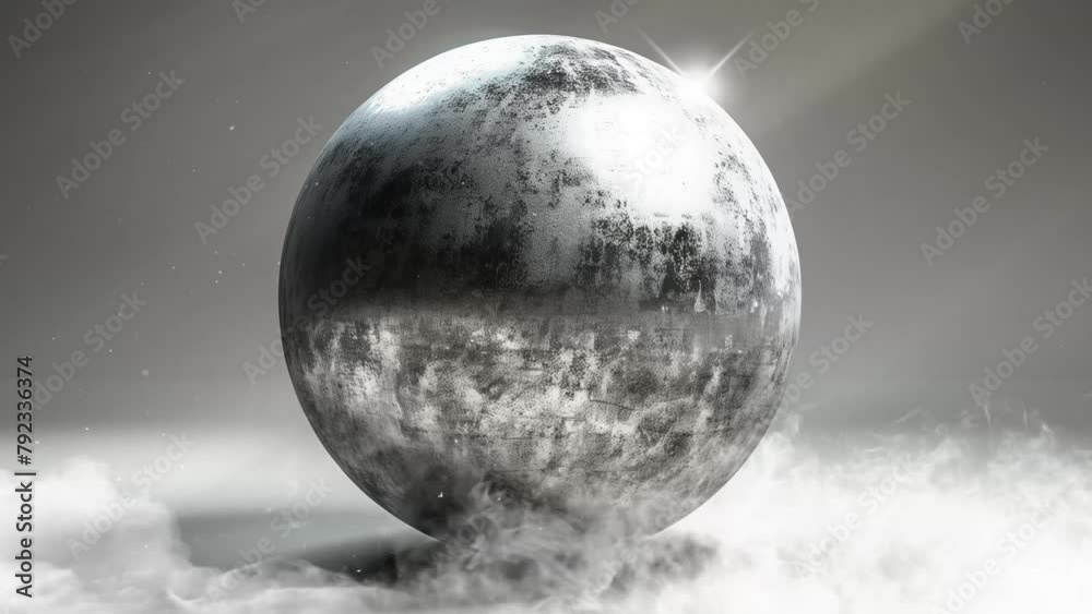 Vidéo Stock realistic render of a spherical shape with mercury ...