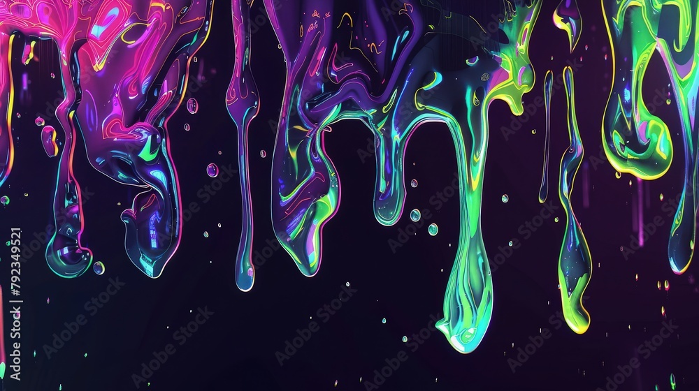 A cascade of thick blue paint flowing over a textured surface, with ...