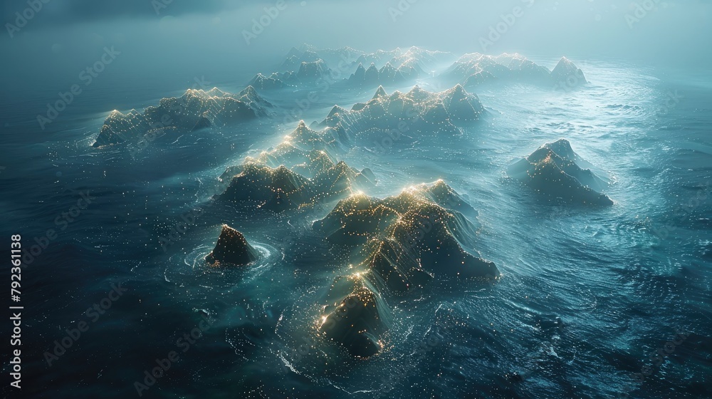 Islands of information float in a sea of digital connectivity, forming ...