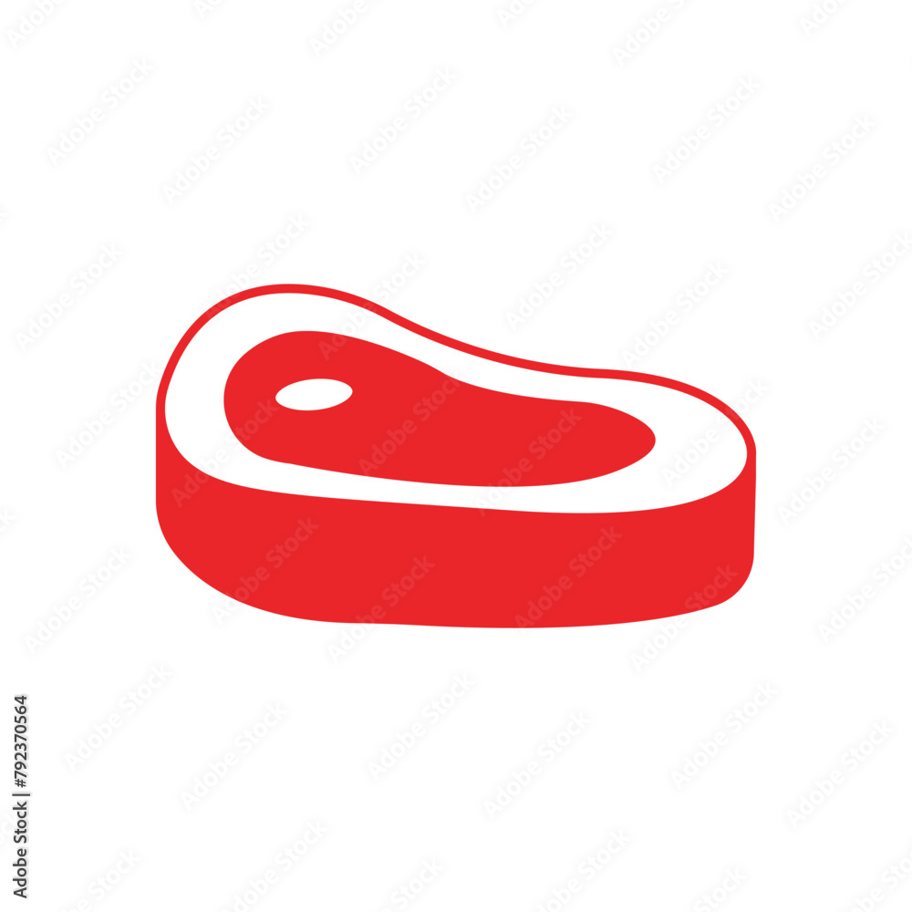 Red meat icon. Steak, Picanha. Meat shop, market, restaurant. Isolated ...