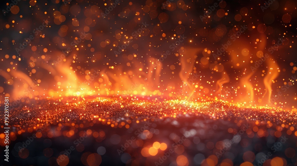 halloween witch fire embers particles over black background fire sparks ...